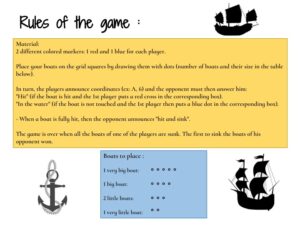 Printable battleship game - Free Strategy Game - Treasure hunt 4 Kids