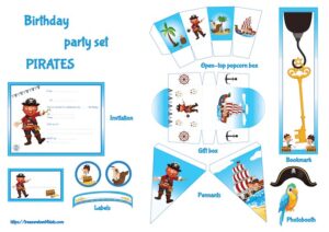 Pirate birthday party set - Treasure hunt 4 Kids - Printable Party Supplies