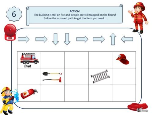 Firefighter Adventure Game - Printable party game - Treasure hunt 4 Kids