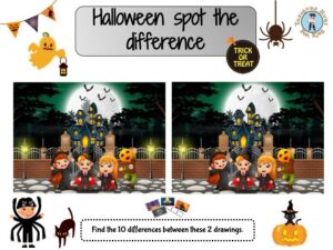 Halloween spot the difference game - Treasure hunt 4 Kids