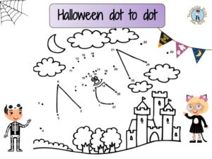 Halloween dot to dot - Free Printable PDF for Kids - Treasure hunt 4 Kids