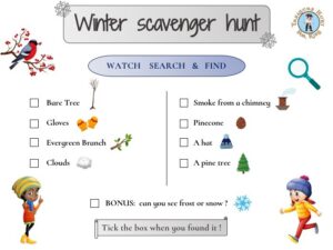 Winter Scavenger Hunt - Treasure hunt 4 Kids - Free Printable PDF