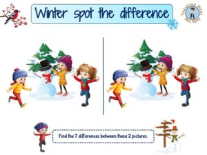 Winter spot the difference game - Treasure hunt 4 Kids