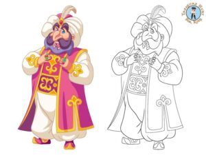 Sultan Coloring Page - Free Printables - Treasure hunt 4 Kids