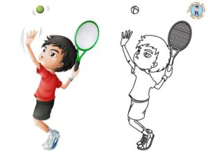 Tennis Coloring Page - Free Printables - Treasure hunt 4 Kids