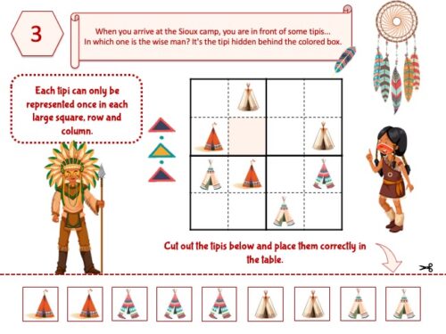 Native American party game to print (6-7 years old) - Treasure hunt 4 Kids