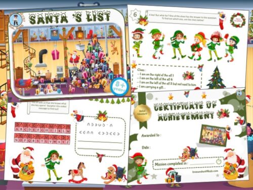 Christmas Escape Room - Santa's List (Ages 8+) - Treasure hunt 4 Kids