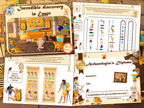 Egyptian party game for kids - Treasure Hunt Adventure - Treasure hunt ...