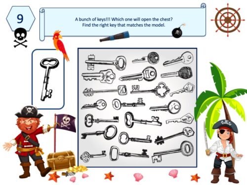 Pirate treasure hunt - Print & play game kit - Treasure hunt 4 Kids