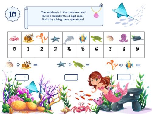 Mermaid party game - Printable adventure - Treasure hunt 4 Kids