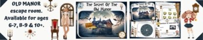Old Manor Escape Room Kit - Home Party Game - Treasure hunt 4 Kids