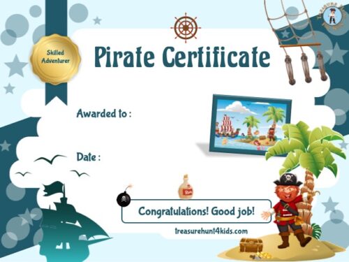 Pirates and mermaids printable Adventure game - Treasure hunt 4 Kids