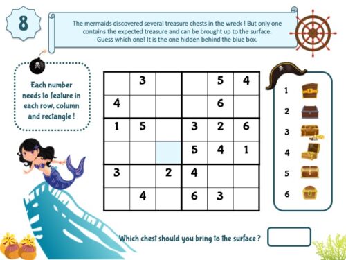 Pirates and mermaids printable Adventure game - Treasure hunt 4 Kids