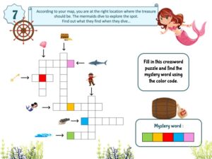 Pirates and mermaids printable Adventure game - Treasure hunt 4 Kids
