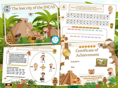 Inca treasure hunt - print & play game kit - Treasure hunt 4 Kids