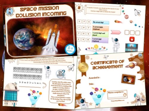 Space Escape Room Kit - Collision incoming - Treasure hunt 4 Kids