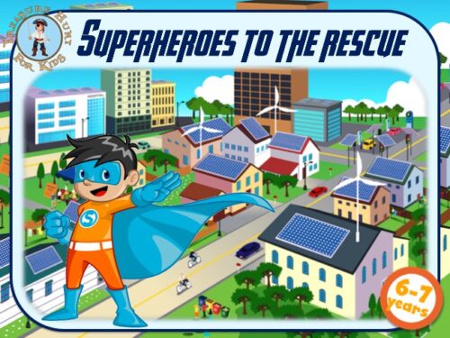 Superheroes scavenger hunt game - Treasure hunt 4 Kids - game kit
