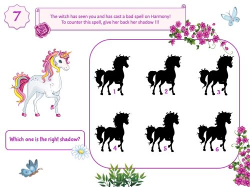 Unicorn treasure hunt - Print & play game kit - Treasure hunt 4 Kids