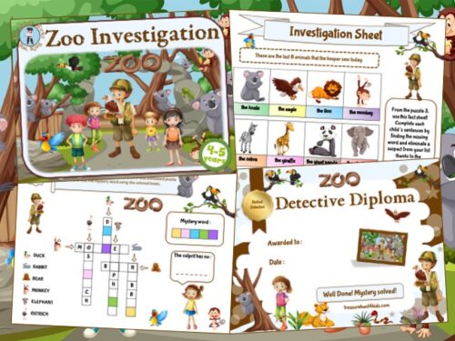 Zoo Treasure Hunt & Investigation Game - Treasure hunt 4 Kids