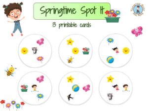 Spring Spot It - Free Printable Matching Game for Kids - Treasure hunt ...