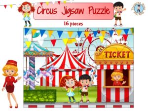 Circus Jigsaw Puzzle - Free Printable PDF - Treasure hunt 4 Kids