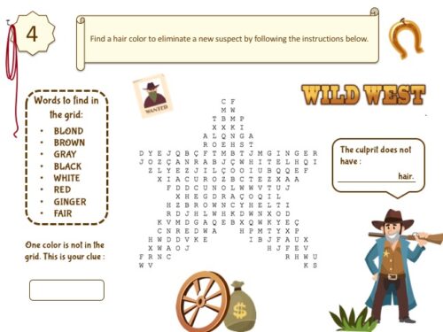 Wild West mystery game - Print & Play party game - Treasure hunt 4 Kids
