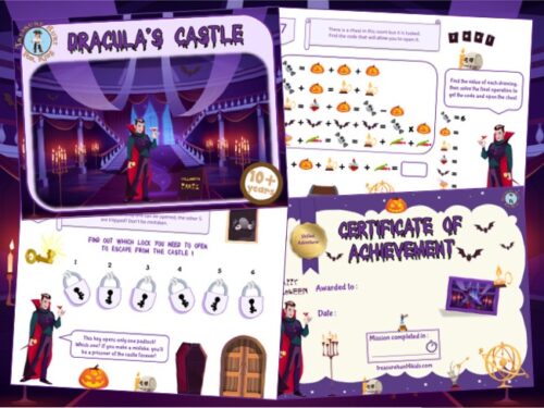 Dracula Escape Room - Home Printable Adventure - Treasure hunt 4 Kids