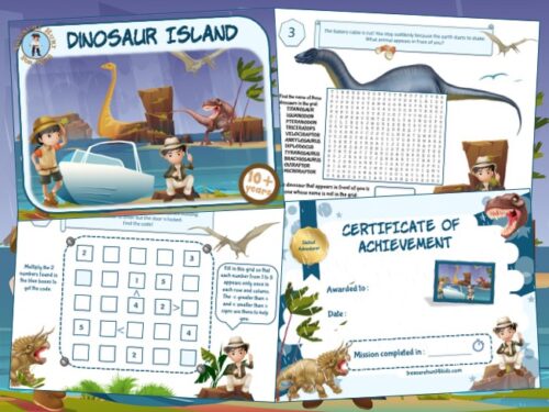 Printable Dinosaur Escape Challenge - Treasure hunt 4 Kids