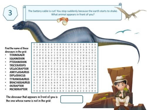 Printable Dinosaur Escape Challenge (Ages 10+) - Treasure hunt 4 Kids