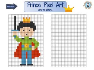 Prince Pixel Art Grid - Treasure hunt 4 Kids - Free games