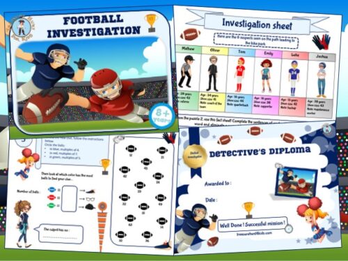 Football Investigation Game - Printable Kit Ages 8+ - Treasure hunt 4 Kids