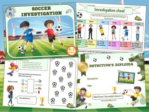 Soccer Mystery Game (Ages 6–7) | Printable PDF Kit - Treasure hunt 4 Kids
