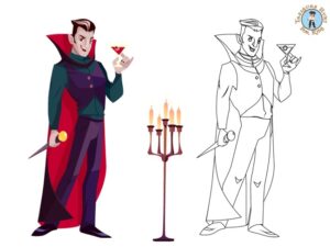Vampire Coloring Page - Free Printables - Treasure hunt 4 Kids