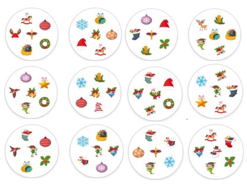 Christmas Spot It Card Game - Matching game - Treasure hunt 4 Kids