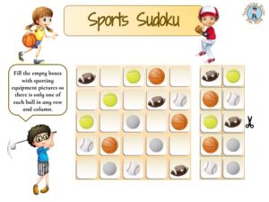 Sports sudoku - Free game for kids - Treasure hunt 4 Kids