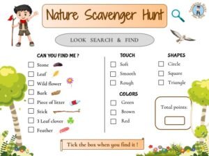 Nature scavenger hunt - Free Printable Outdoor Game - Treasure hunt 4 Kids