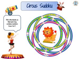 Circle sudoku - Circus-themed - Treasure hunt 4 Kids