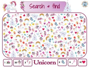Unicorn Hidden Pictures - Look, Search & Find - Treasure hunt 4 Kids
