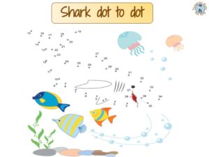 Shark dot to dot - Free Printable PDF Game for Kids - Treasure hunt 4 Kids