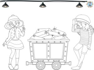 Mine Coloring Page - Treasure hunt 4 Kids