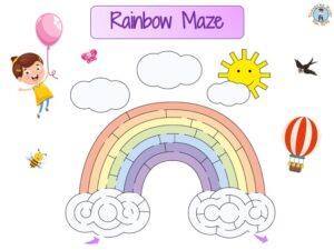 Rainbow maze - Free Printable PDF Game - Treasure hunt 4 Kids