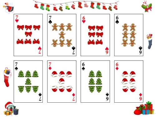 Printable playing cards - Christmas-themed - Treasure hunt 4 Kids