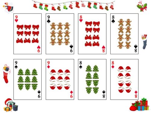 Printable playing cards - Christmas-themed - Treasure hunt 4 Kids