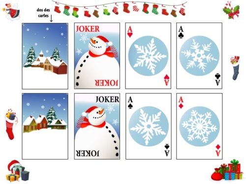Printable playing cards - Christmas-themed - Treasure hunt 4 Kids