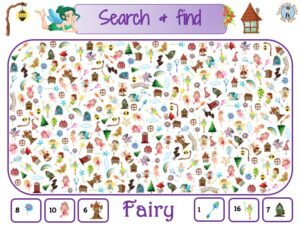 Fairy Seek and find - Free Printable PDF Game - Treasure hunt 4 Kids