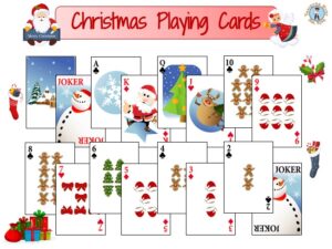 Printable playing cards - Christmas-themed - Treasure hunt 4 Kids