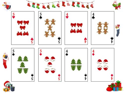 Printable playing cards - Christmas-themed - Treasure hunt 4 Kids
