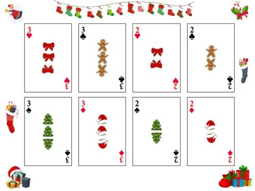 Printable playing cards - Christmas-themed - Treasure hunt 4 Kids