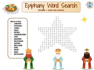 Epiphany Word Search - Free Printable Puzzle - Treasure hunt 4 Kids