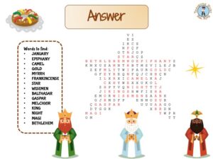 Epiphany Word Search - Free Printable Puzzle - Treasure hunt 4 Kids